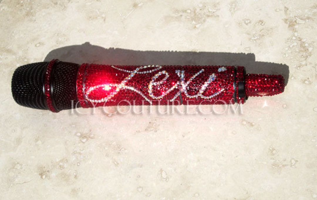 Custom Name Crystal Microphone Design With Swarovski Crystals - Etsy