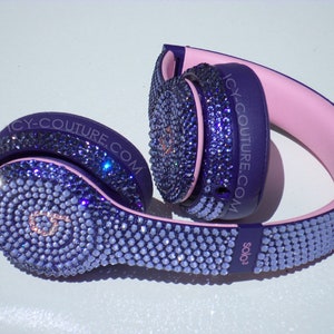 Crystal Bling Beats Design Custom Rhinestone Headphones Lavender ...