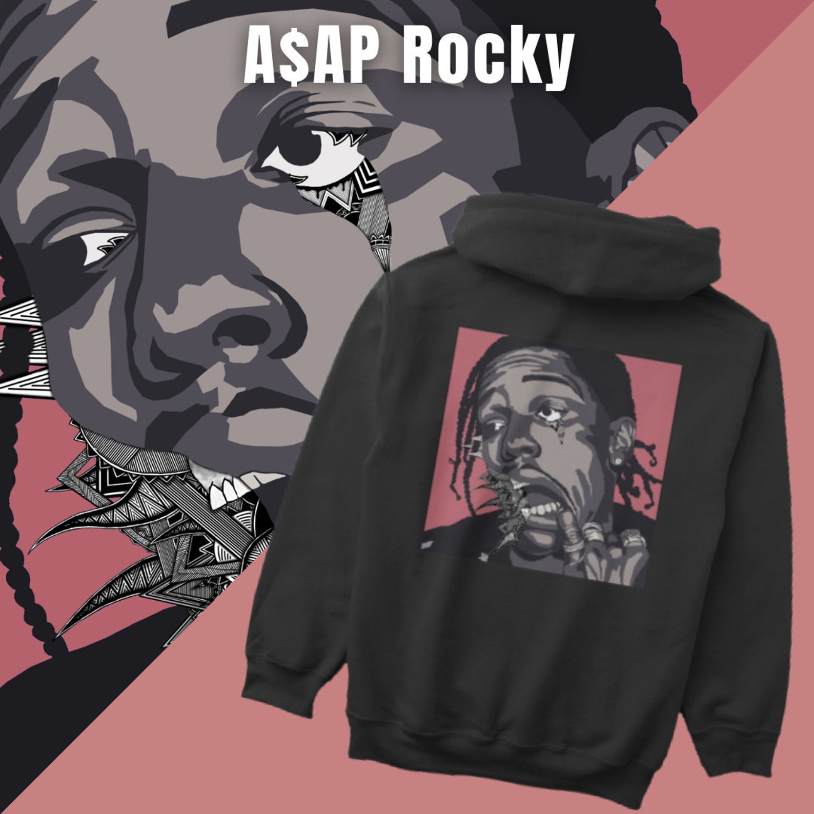 ASAP Rocky Hoodie Custom Album Artwork Rap Merch | Etsy