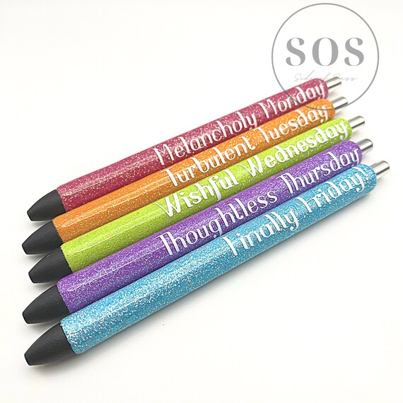 PG RATED Weekday Glitter Pen Set Teacher Weekday Pen Pack - Etsy