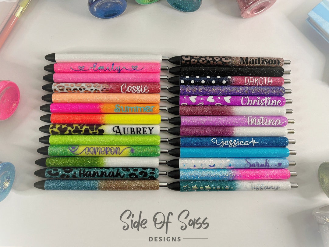 Custom Glitter Pen Leopard Print Pen Personalized Gift Idea Refillable ...
