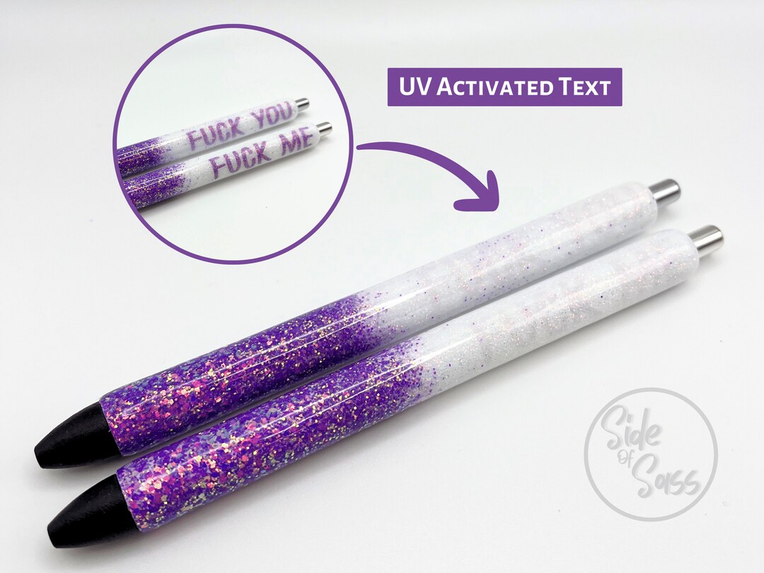 Sweary fck Glitter Pen Set Adult Humor Pen Refillable Black Ink Custom ...