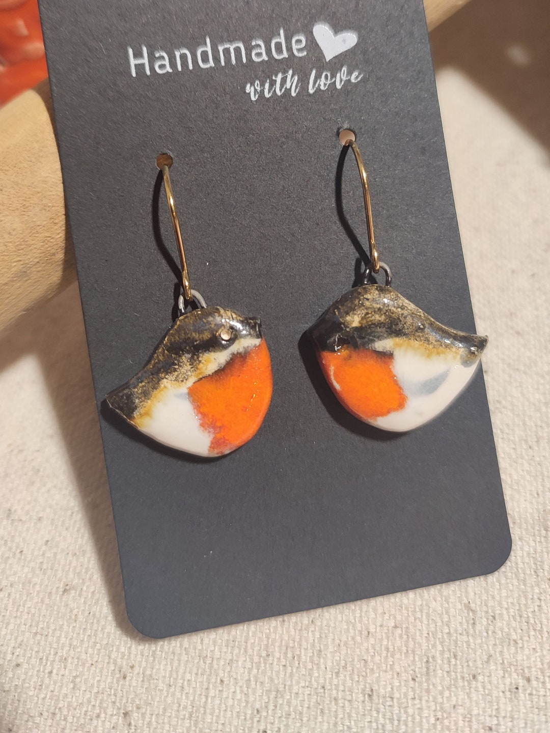 Robin Earrings Winter Birds Ceramic Jewellery Ceramic Robin Bird ...