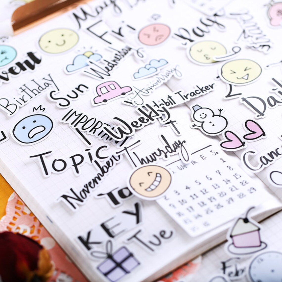 116-stücke Tage Sticker Pack Woche Planer Monate Sticker Set | Etsy