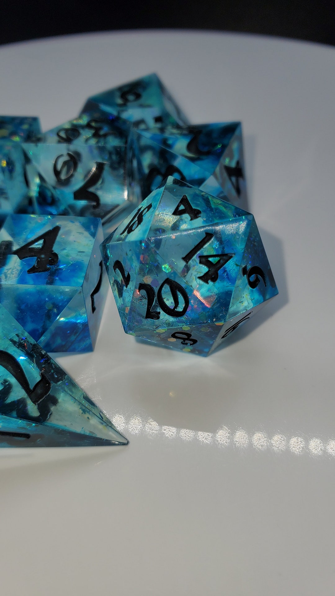 Ocean Dice Set Blue and Iridescent Resin Dice - Etsy