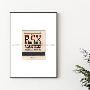 RAX Roast Beef Vintage Fast Food Restaurant Matchbook Print Vintage ...