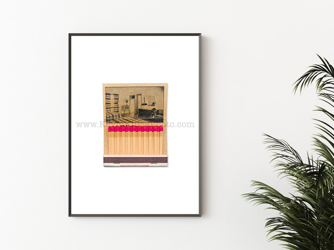 MIDCENTURY MODERN MOTEL - Matchbook Art Print, Unframed Wall Art Print ...