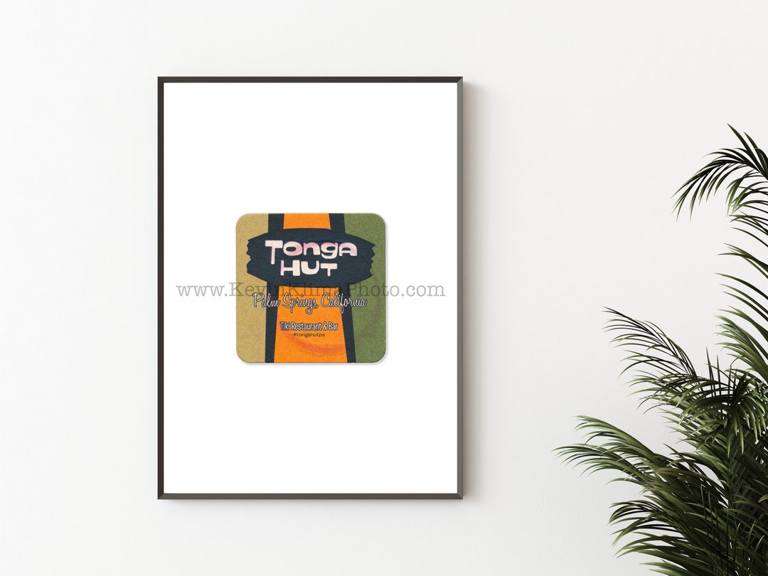 TONGA HUT TIKI Bar Wall Art Print - Unframed Vintage Tropical Bar Print ...