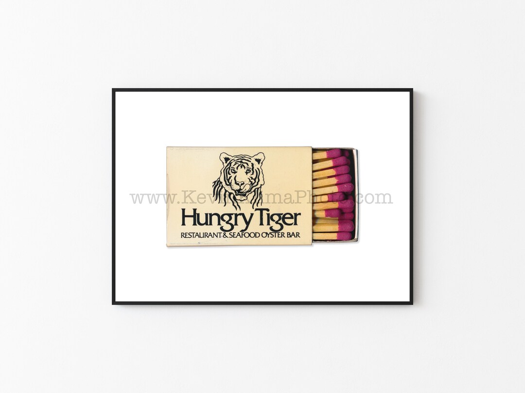 HUNGRY TIGER Restaurant - Unframed Photography Print, Vintage Matchbook ...