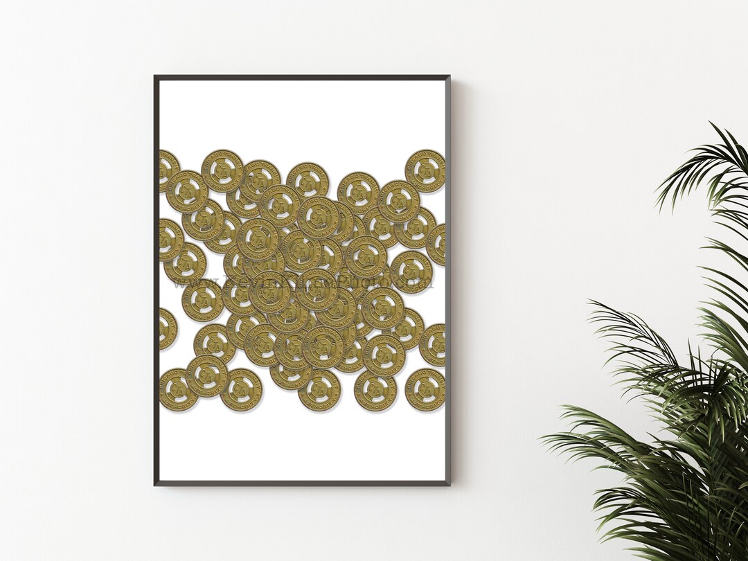 CHICAGO CTA Transit Tokens Wall Art Print - Unframed Wall Art Print ...