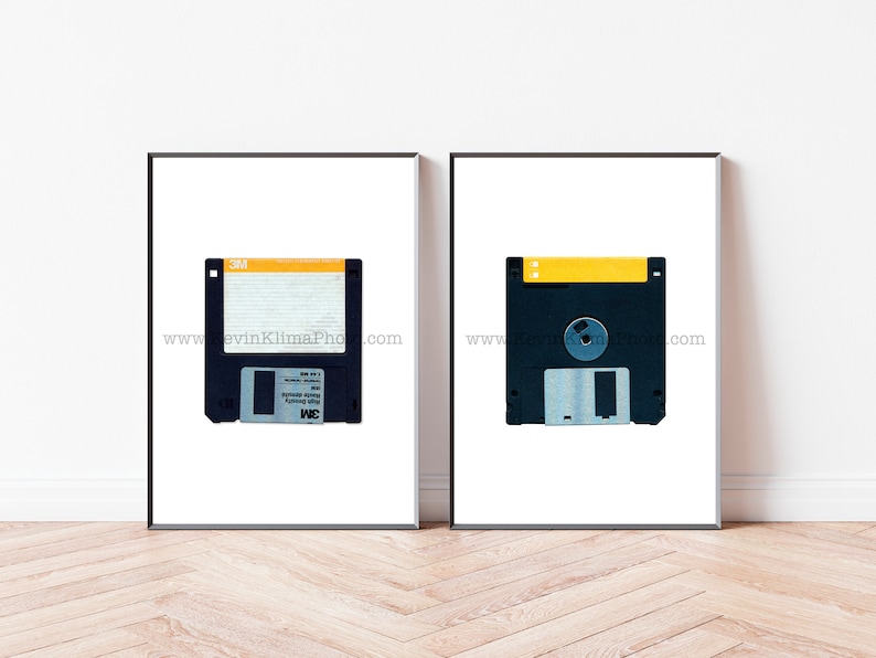 Vintage Floppy Disk Office Art - Set of 2 - Computer Prints - Unframed ...