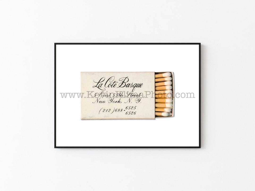 LA COTE BASQUE, Vintage New York City Matchbook Art Print - Unframed ...