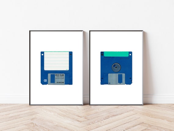 Vintage Floppy Disk Office Art Set of 2 Computer Prints - Etsy