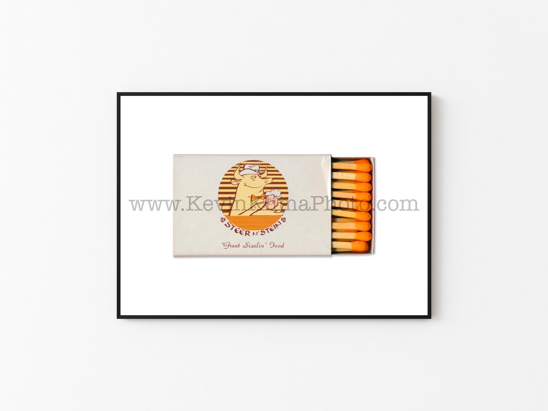Vintage California Matchbox Art Print - Vintage Restaurant, Bar Print ...