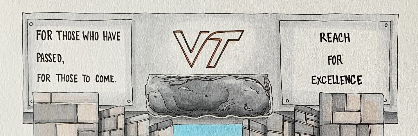 Virginia Tech Collage Art Print, Hokies Gift, Original Artwork, Giclee ...