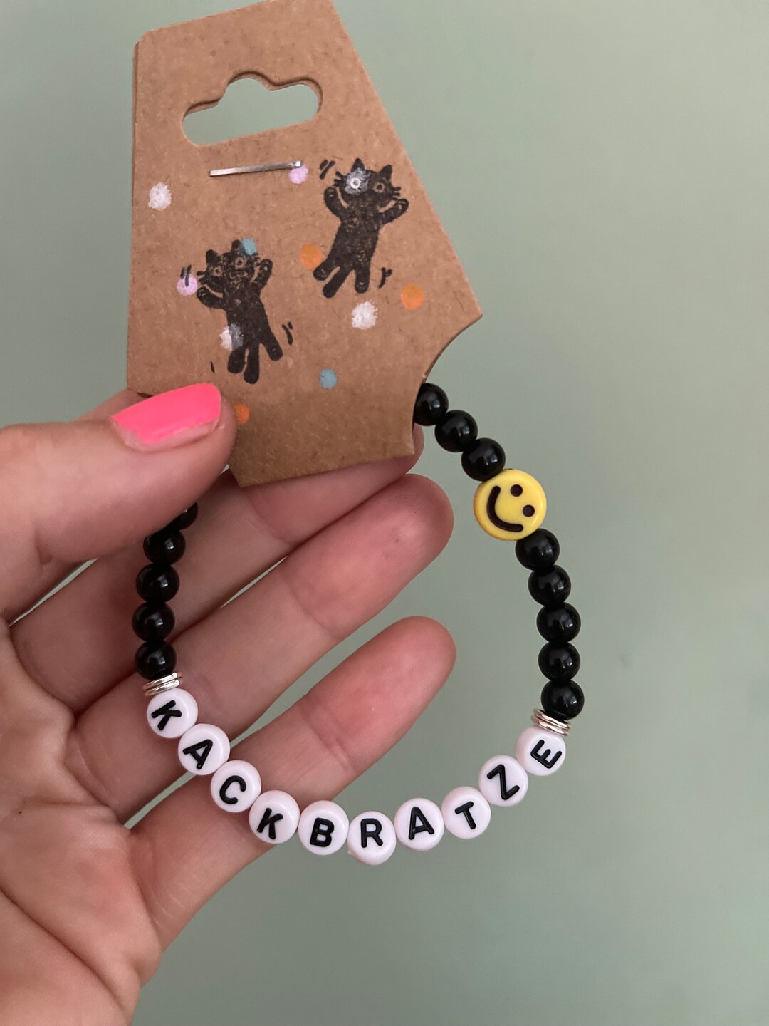 Armband Kackbratze lustig Buchstaben Regenbogen Pastell Perlen ...