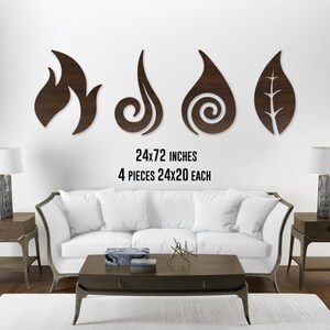 Four Elements Wall Art, Four Elements Wall Decor, 4 Elements Decor, 4 ...