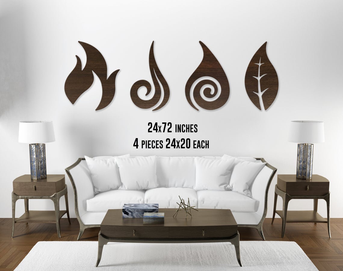 Four Elements Wall Art, Four Elements Wall Decor, 4 Elements Decor, 4 ...