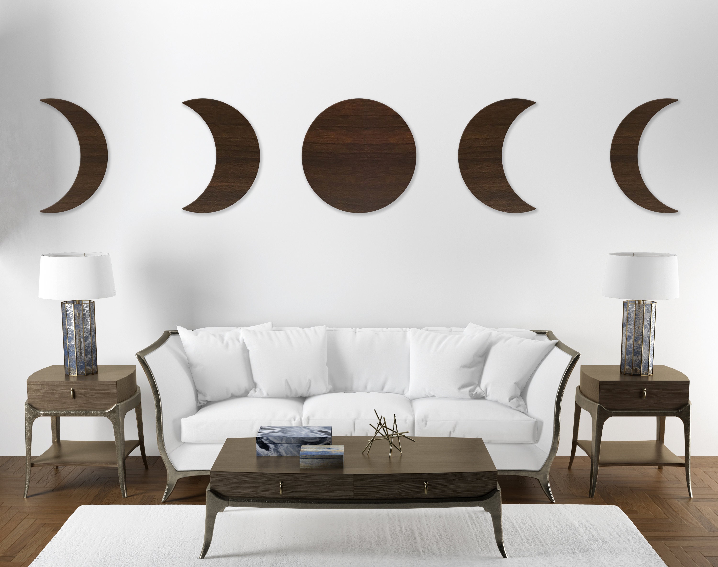 Moon Phase Wall Hanging Moon Phases Wall Art Boho Crescent - Etsy
