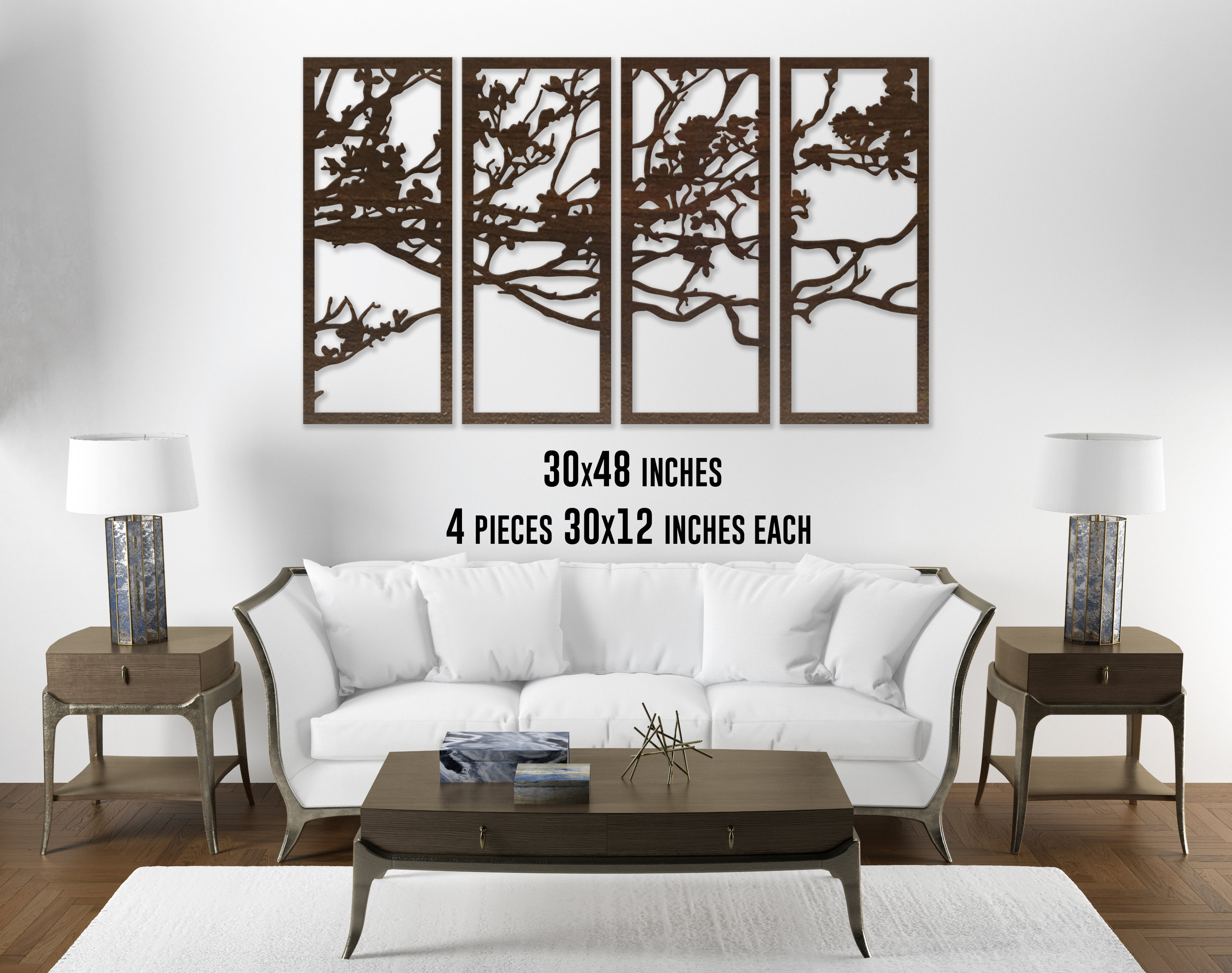 Large Tree Wall Art, Tree Decor Wood Wall Panels, Accent Wall Panels ...