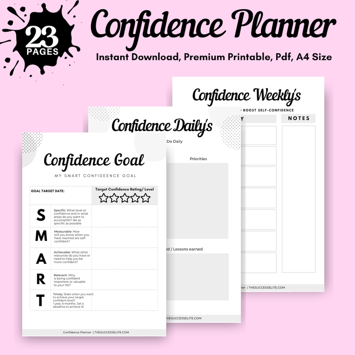 Build Your Unshakable Confidence, Editable Confidence Planner ...