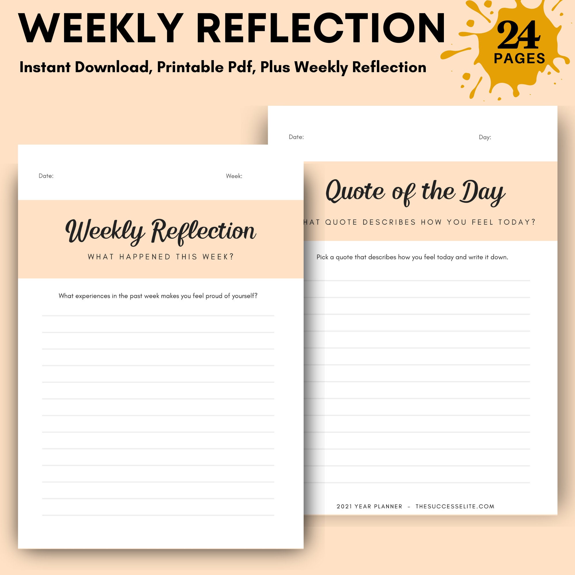 2021 Editable Planner Printable, 2021 Daily Planner, Monthly Planner ...