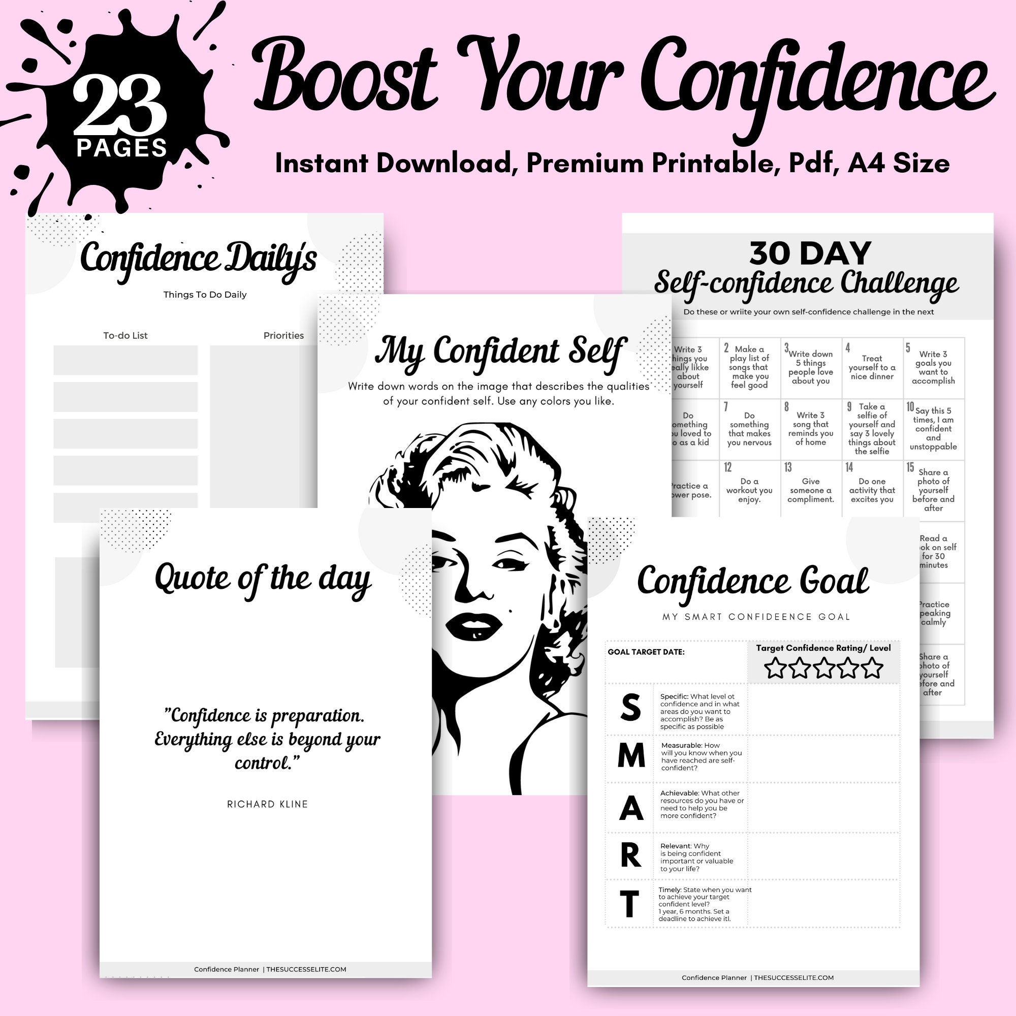 Build Your Unshakable Confidence, Editable Confidence Planner ...
