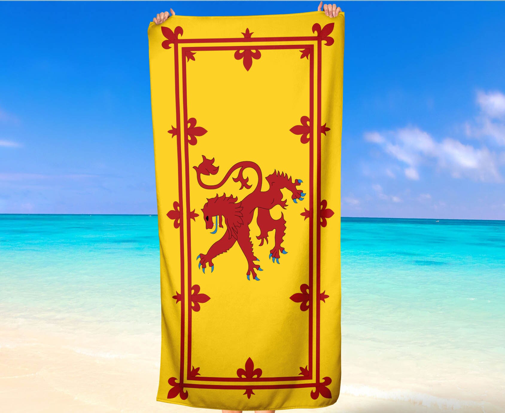 Royal Arms of Scotland British Army Flag Design Beach Towel Gift - Etsy