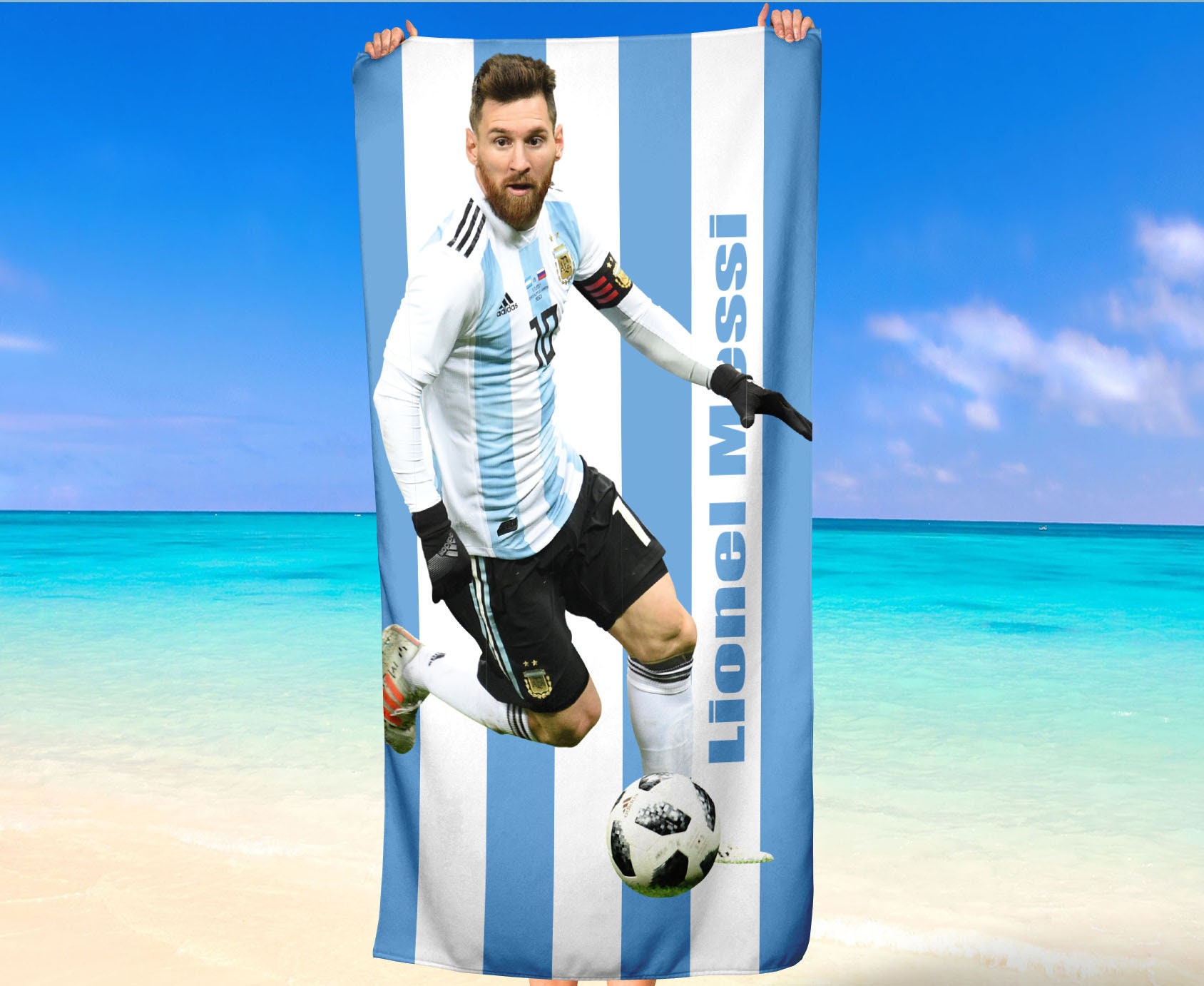 Lionel Messi Argentina Football Beach Towel Soccer Gift Bath - Etsy
