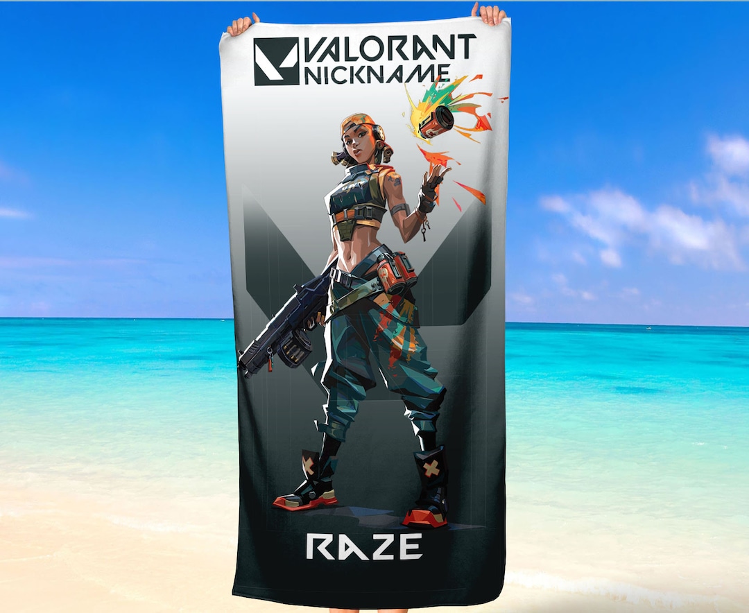 Valorant Raze Personalized Nickname Beach Towels Video Game Sport ...