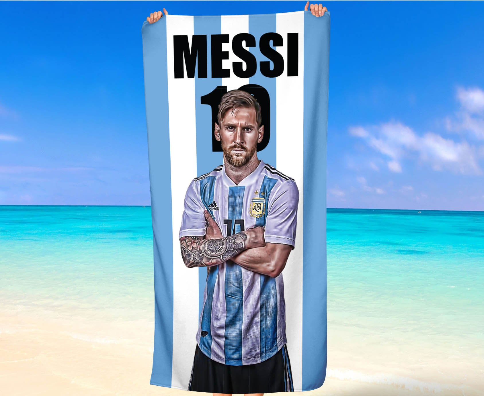 Lionel Messi Argentina Football Beach Towel Soccer Gift Bath - Etsy