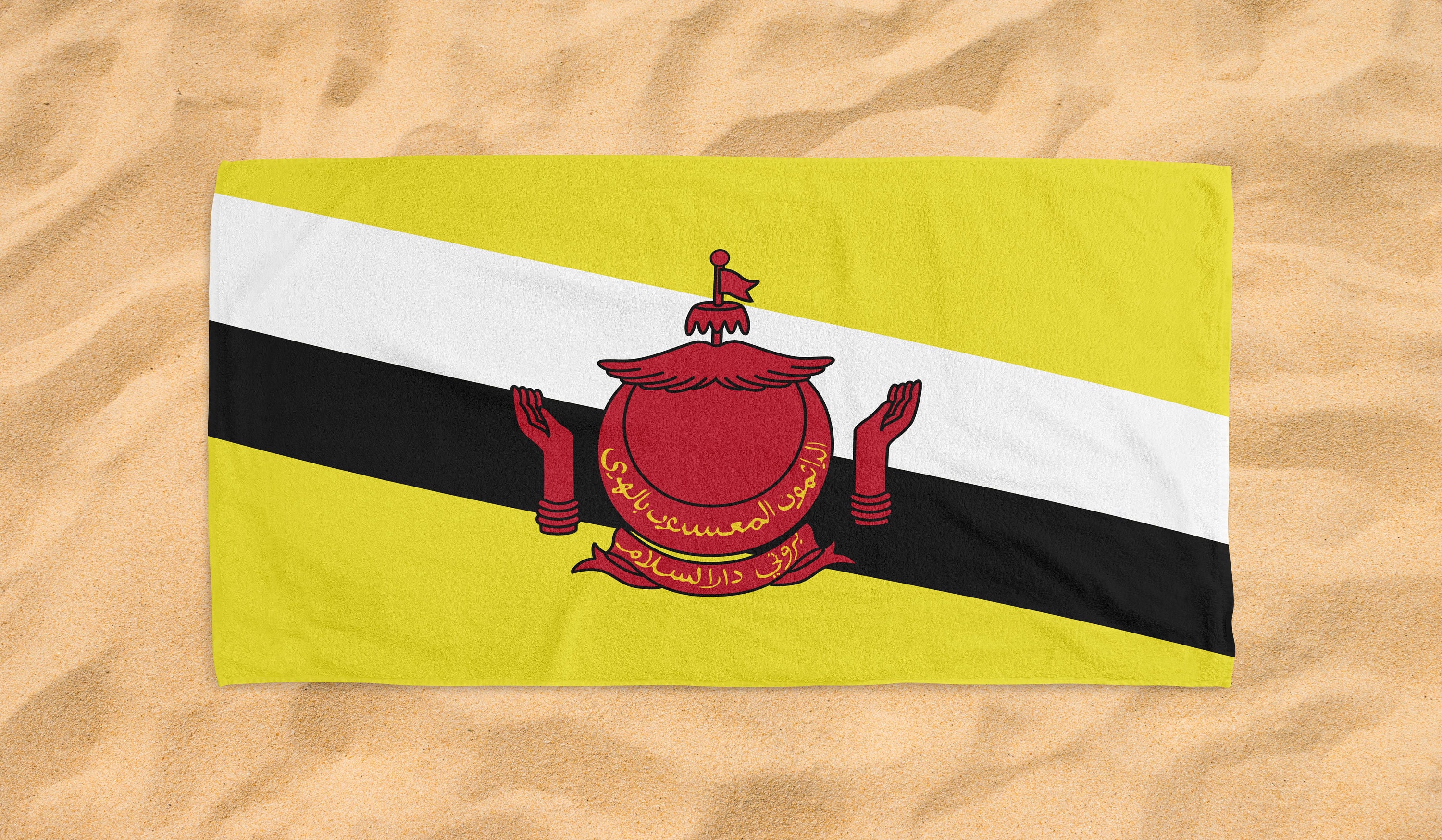 Brunei Country National Flags Coat of Arms Map Brushed - Etsy