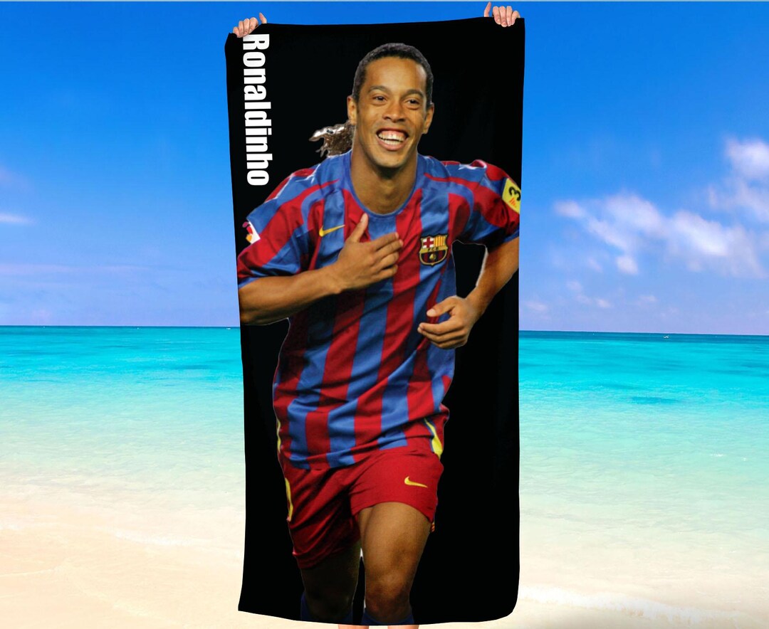 Ronaldinho Barcelona Beach Towel Soccer Football Legend Pool Towel ...