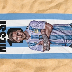 Lionel Messi Argentina Football Beach Towel Soccer Gift Bath - Etsy