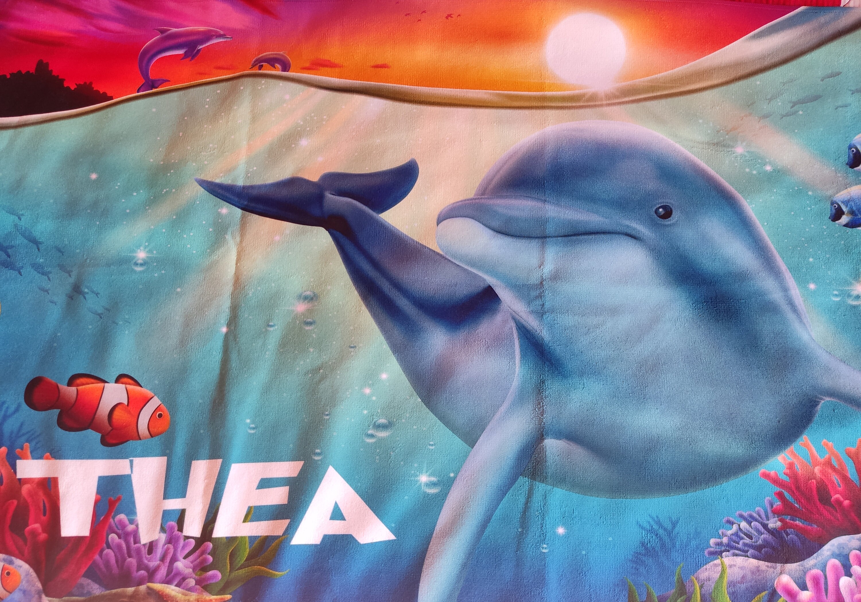 Personalized Kids Beach Towels Ocean Baby Whale Dolphin Child Custom ...