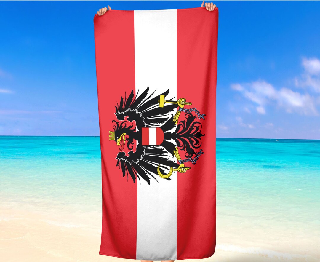 Austria Country National Flags Coat of Arms Beach Towel - Etsy