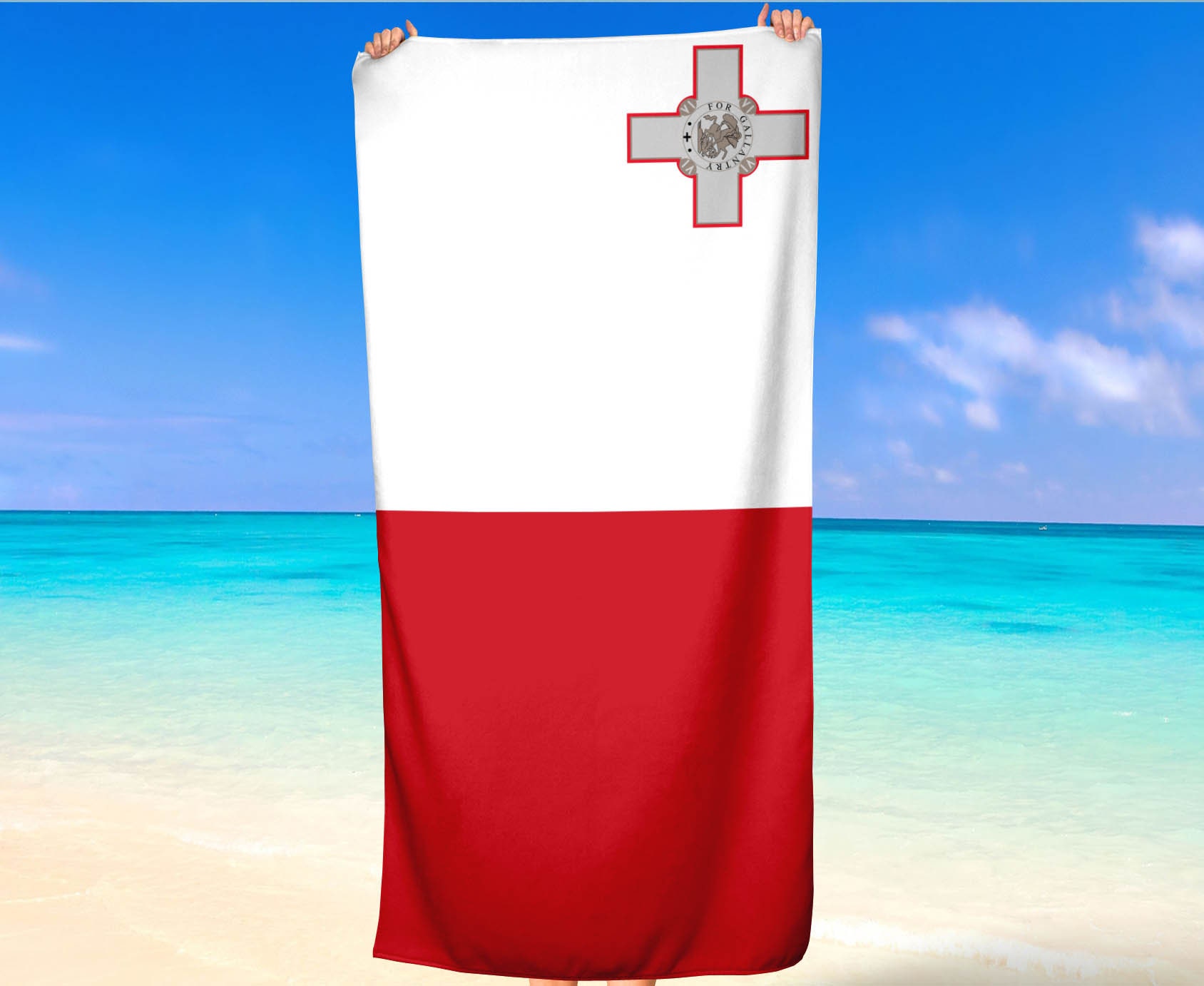 Malta National Flags Beach Towel - Etsy