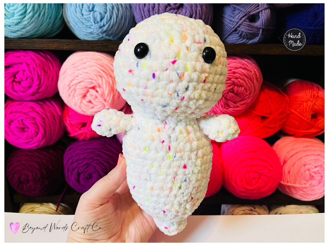Crochet Ghost Plushie Neon Speckled Ghost Plush Ghost Amigurumi ...