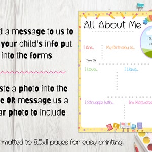 All About Me Printable School/iep/therapy Communication Sheet | Special ...