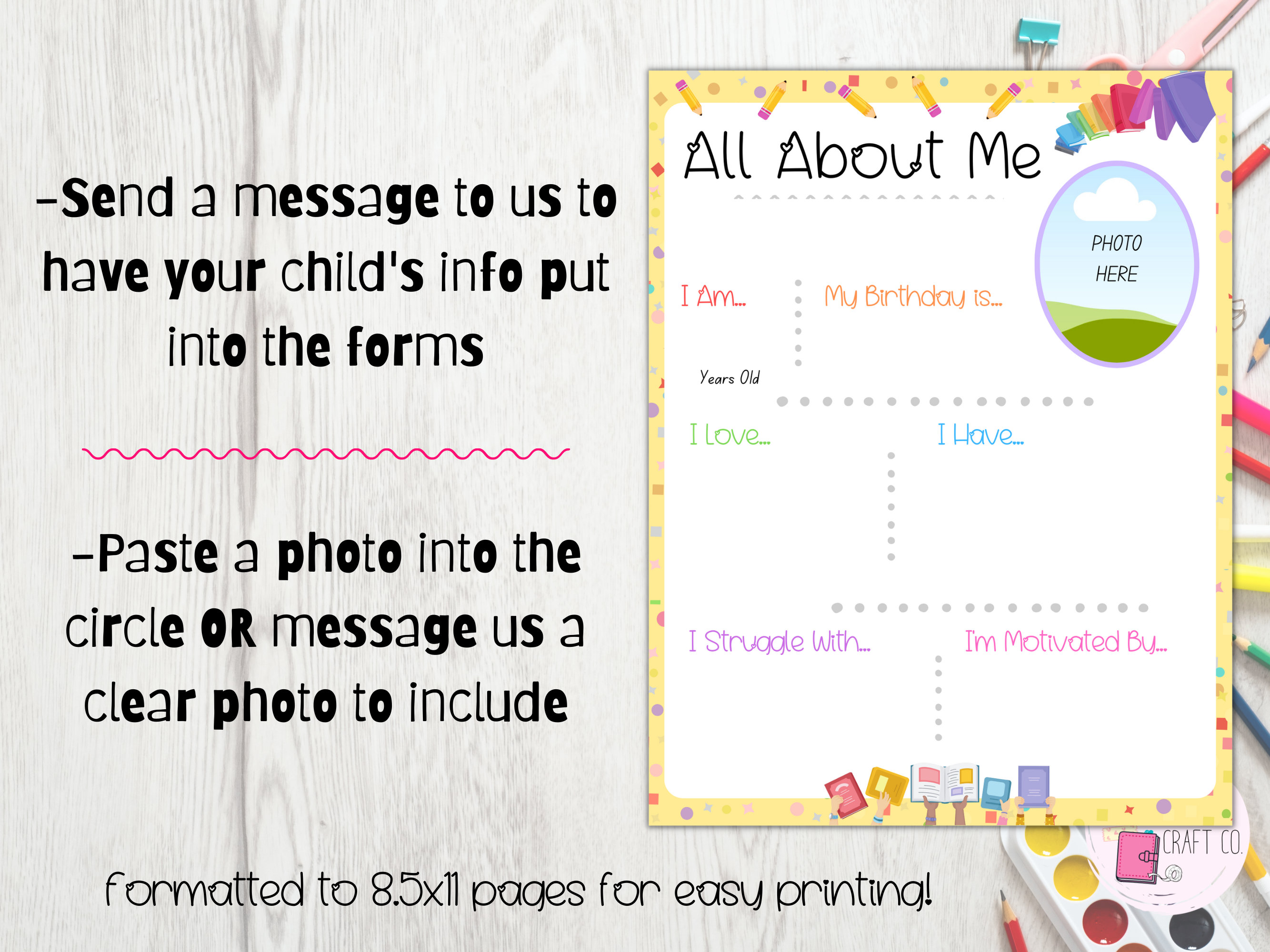 All About Me Printable School/iep/therapy Communication Sheet | Special ...