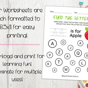Alphabet Letter Tracing Printable Worksheet Set | Alphabet Coloring ...
