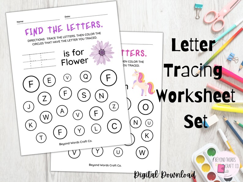 Alphabet Letter Tracing Printable Worksheet Set | Alphabet Coloring ...