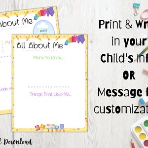 All About Me Printable School/iep/therapy Communication Sheet | Special ...