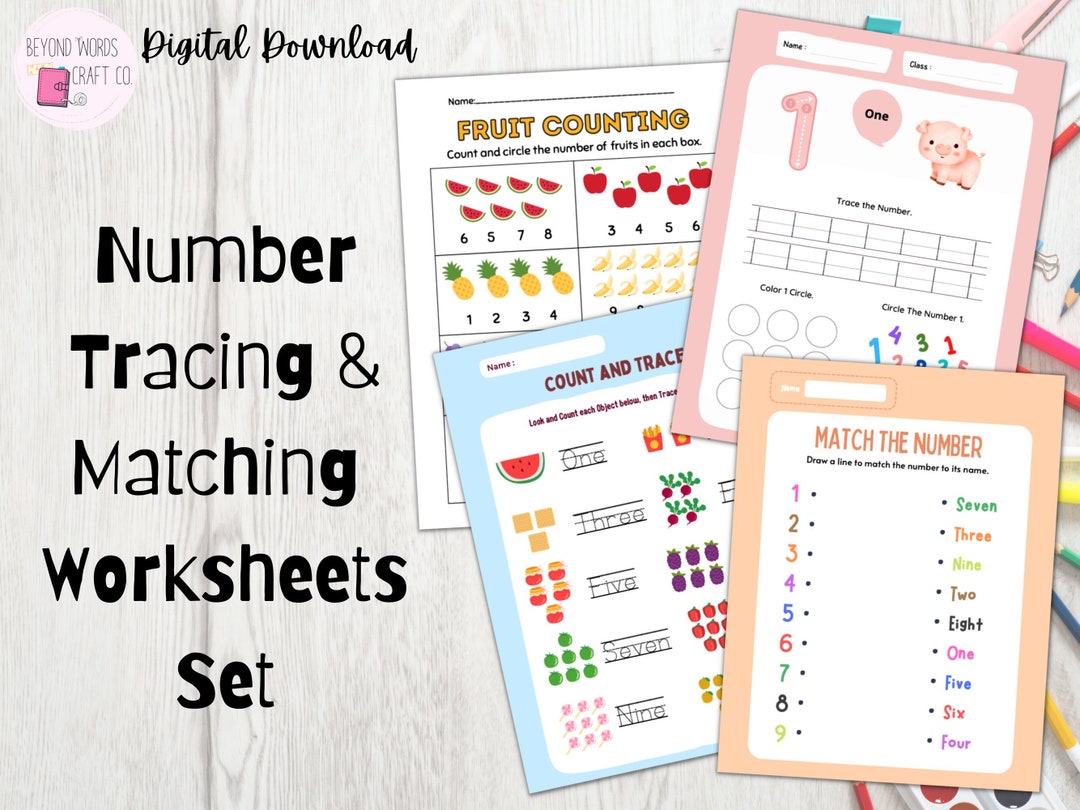 Numbers 1-10 Educational Printable Worksheets | Preschool/kindergarten ...