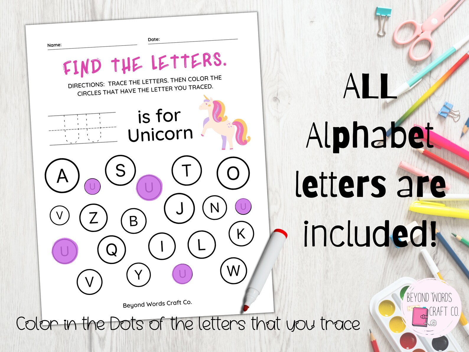 Alphabet Letter Tracing Printable Worksheet Set | Alphabet Coloring ...