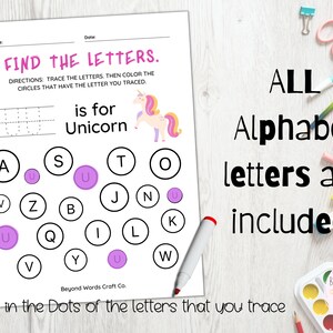 Alphabet Letter Tracing Printable Worksheet Set | Alphabet Coloring ...