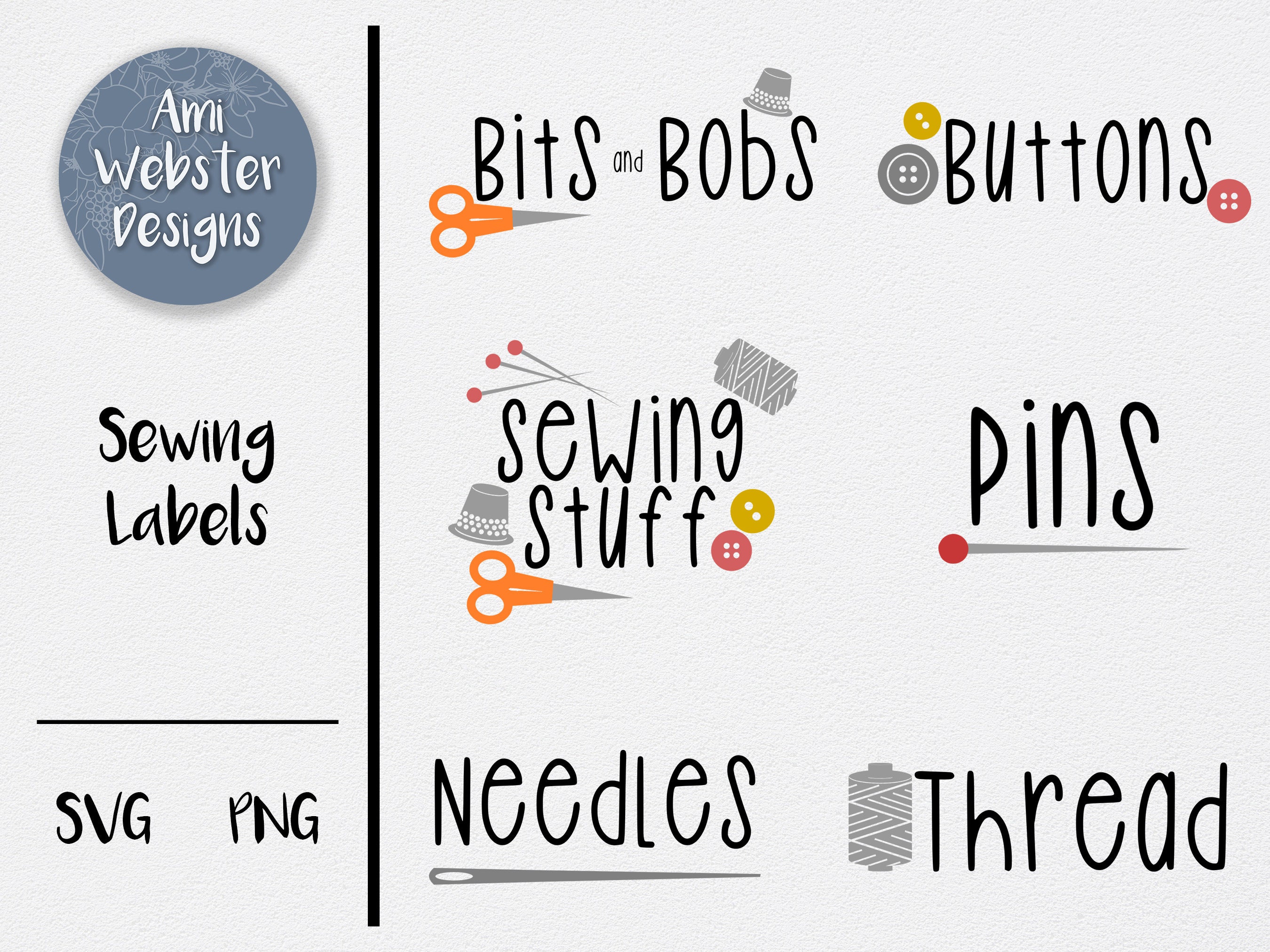 Sewing Label SVG, Sewing Room Stickers, Seamstress SVG, Cricut Cut File ...