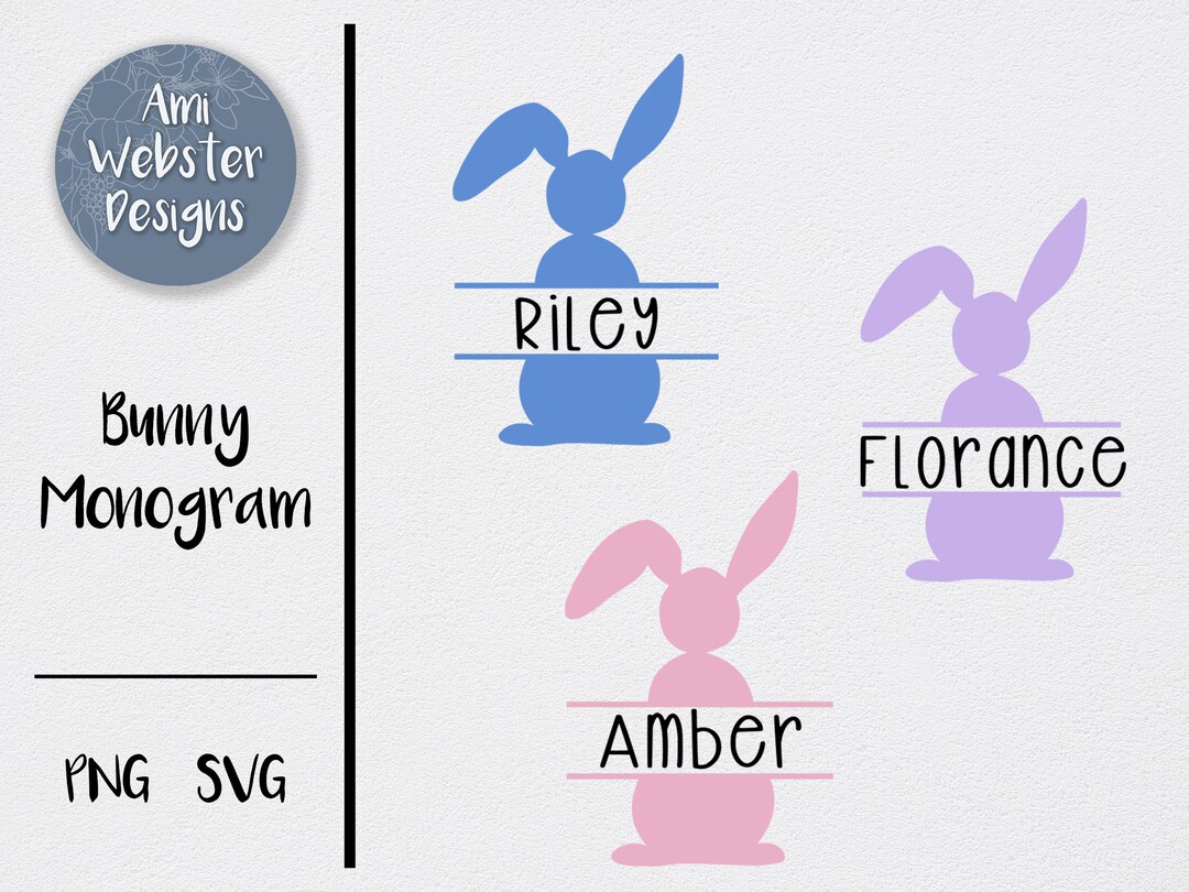 Bunny Monogram SVG Easter Monogram Svg Bunny Svg Easter - Etsy