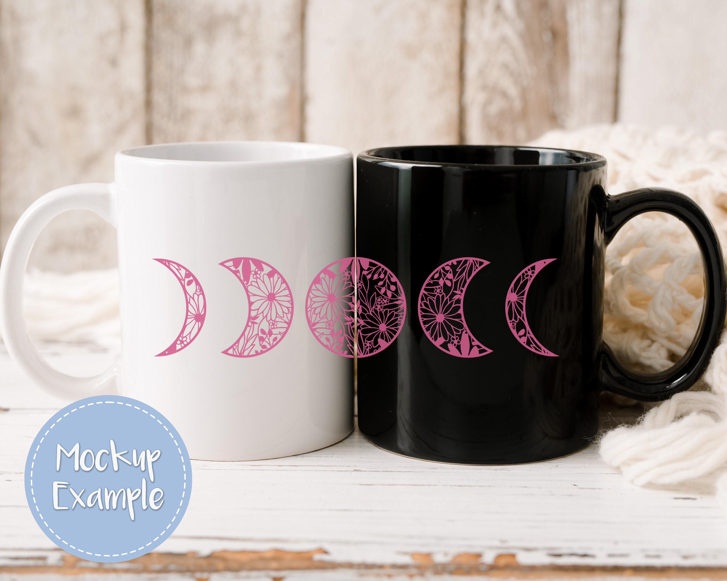 Moon SVG Floral Moon SVG Crescent Moon SVG Moon Png Moon Phase Svg ...