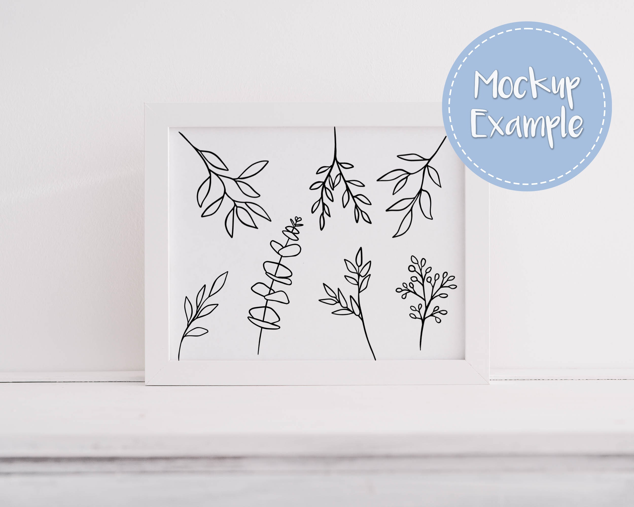 Leaves SVG, Leaf Outline Illustrations Bundle, Leaves PNG Files, Hand ...